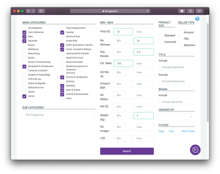 Egrow – das Produktrecherche-Tool im Praxistest – amz-toolbox.de